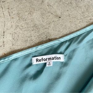 Reformation | Dresses | Reformation Nwt Alanis Silk Dress In Verdigris ...